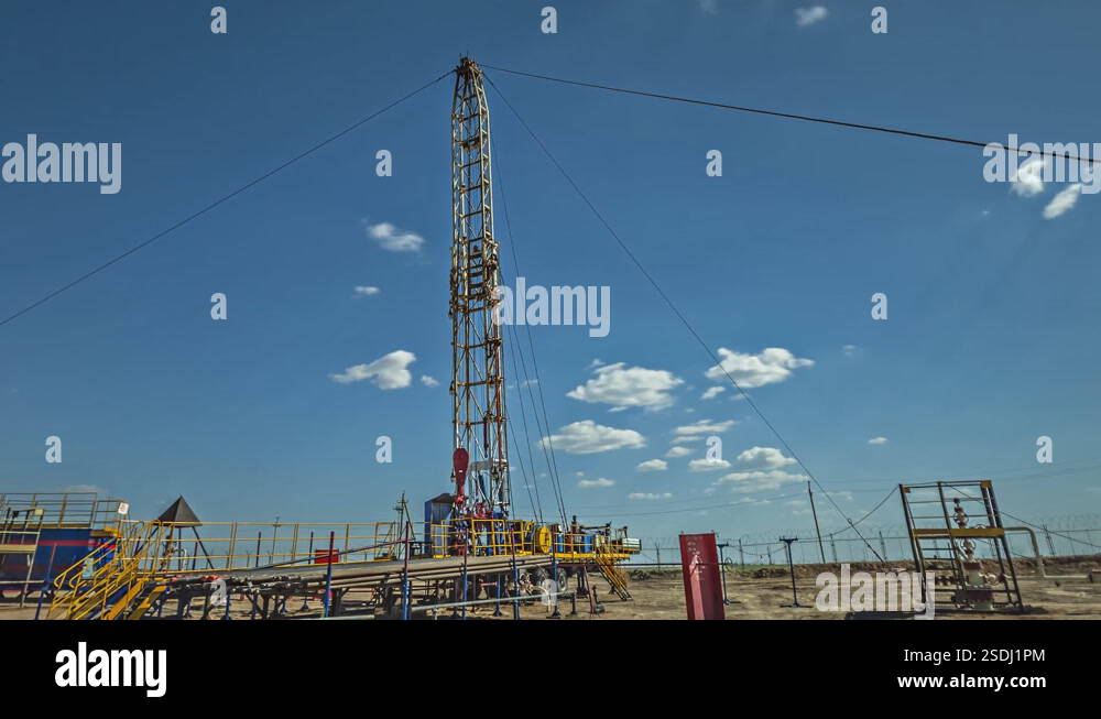 Drilling rig for oil well drilling. Equipment for drilling oil and gas well Stock Video Footage ...