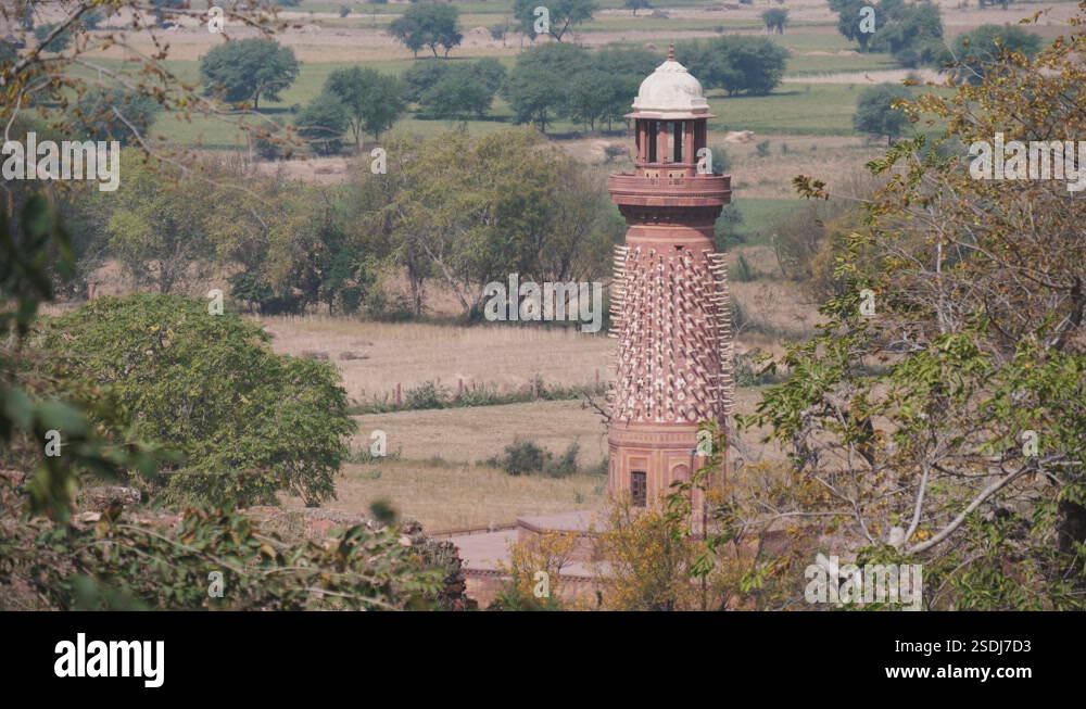 unusual spiked tower at fatephur sikri Stock Video Footage - Alamy