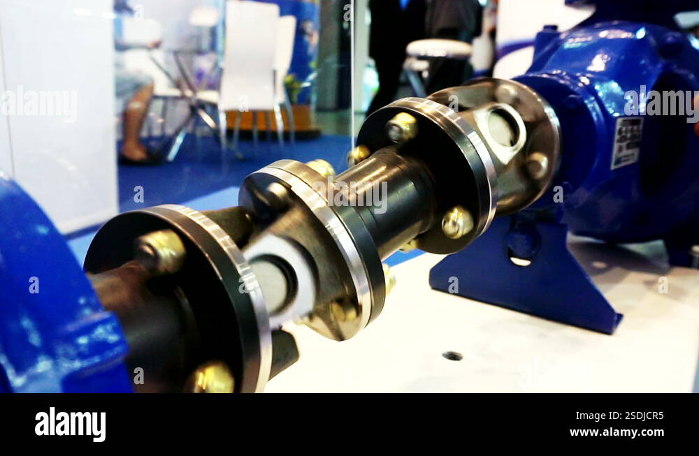 close-up of a cardan shaft rotating from an electric motor Stock Video ...