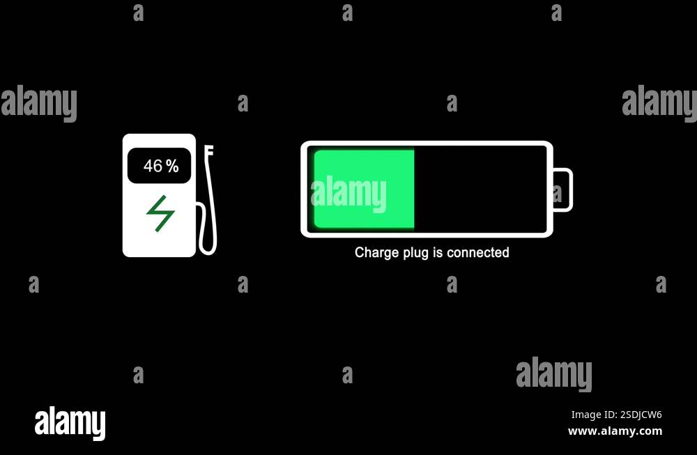 Illustration Of Display With Progress Levels Charging Battery Of An Eco ...