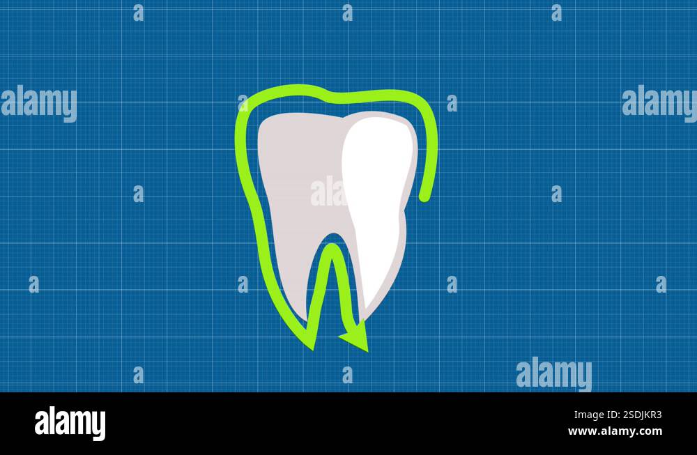 A tooth with a neon glow. A tooth with a halo around Stock Video ...