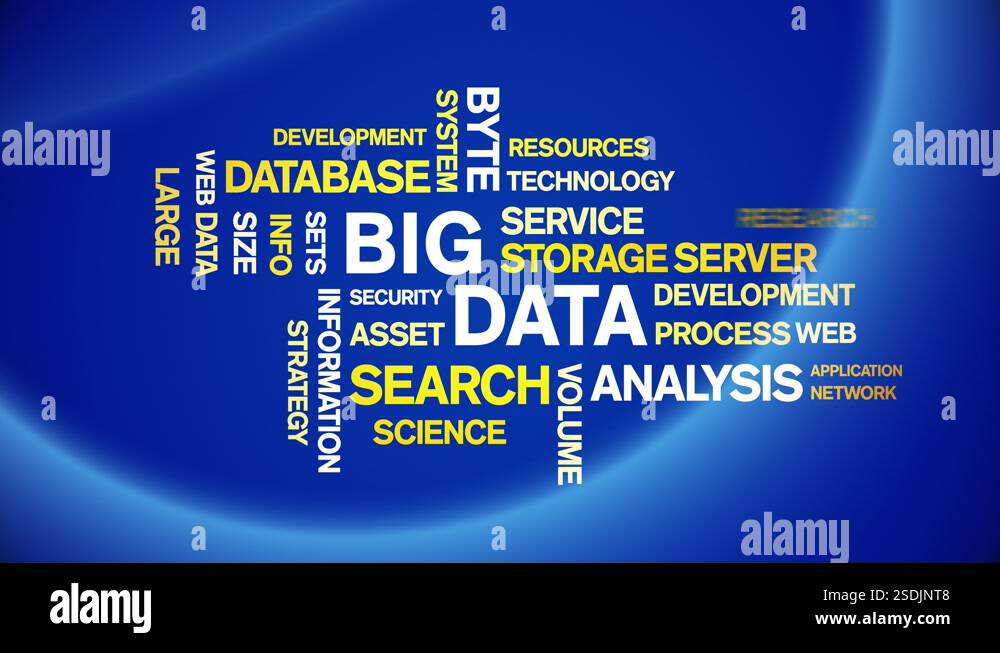 4k Big Data Animated Tag Word Cloud,Text Design data Animation typography loop Stock Video ...
