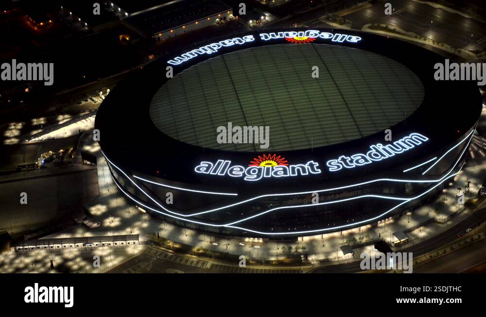 Allegiant Stadium, Las Vegas Raiders, Las Vegas 4K Aerial Footage Stock ...