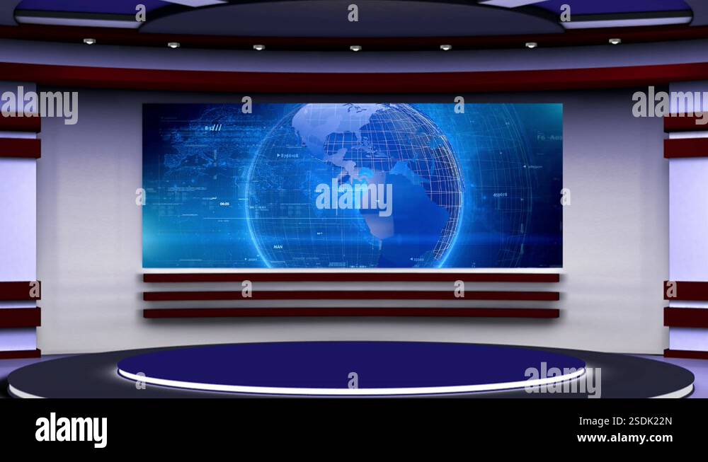 News TV Studio Set 321- Virtual Green Screen Background Loop Stock ...