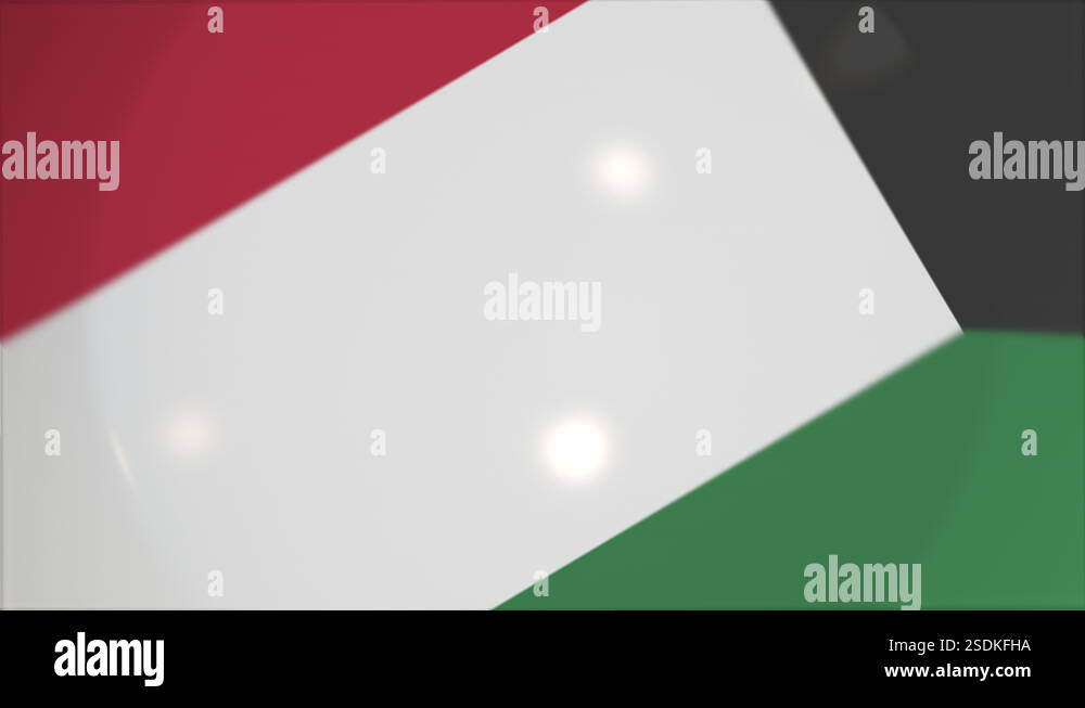 Flag of Kuwait on the plate conceptual 3d animation Stock Video Footage ...