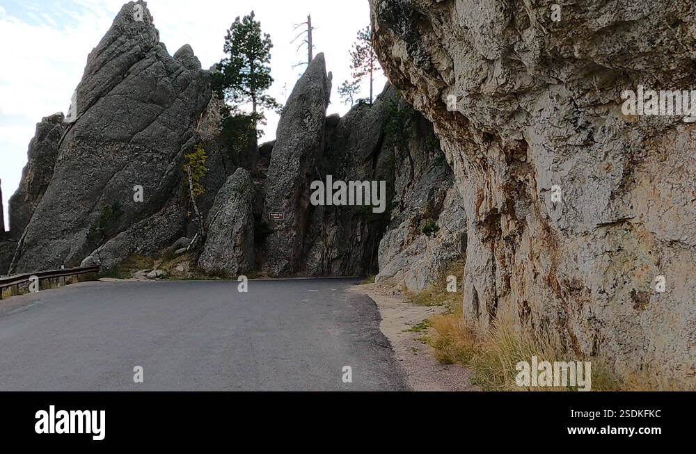 Driving into Needles Eye Tunnel Custer South Dakota POV 4K Stock Video ...