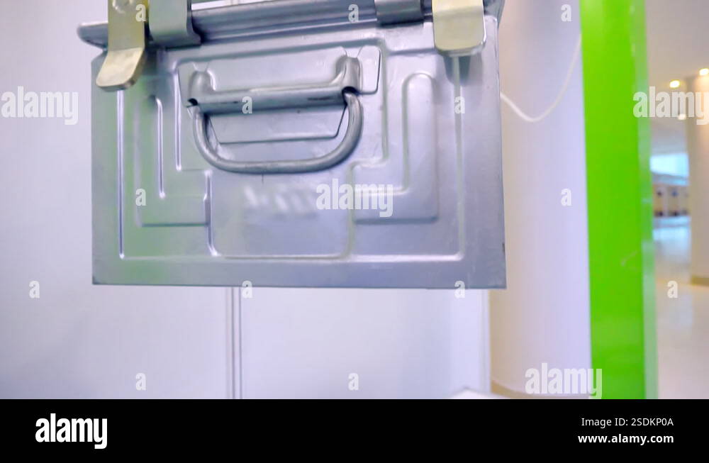 mechanical manipulator of an industrial robot neatly moves the box ...