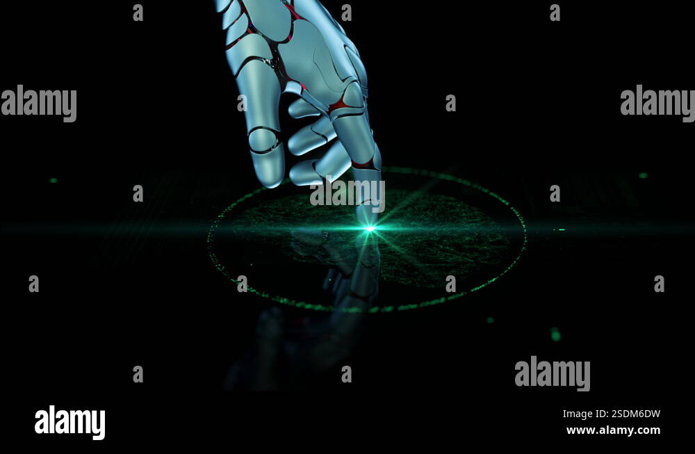 Ai Robot Arm Animation of Computer Technology Machine Digitalization ...
