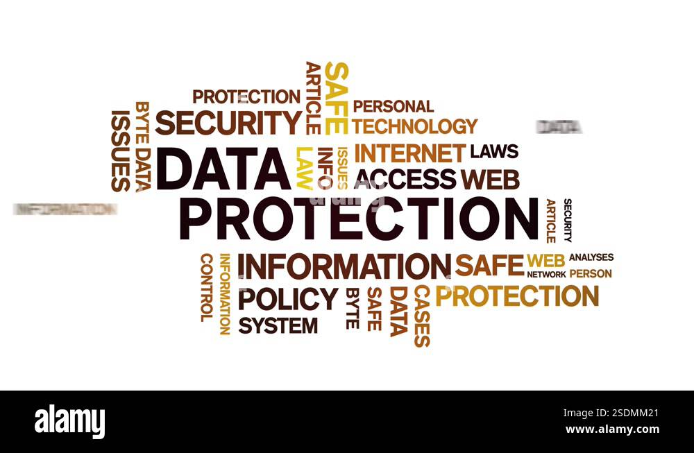 4k Data Protection Animated Tag Word Cloud,Text Design big data ...