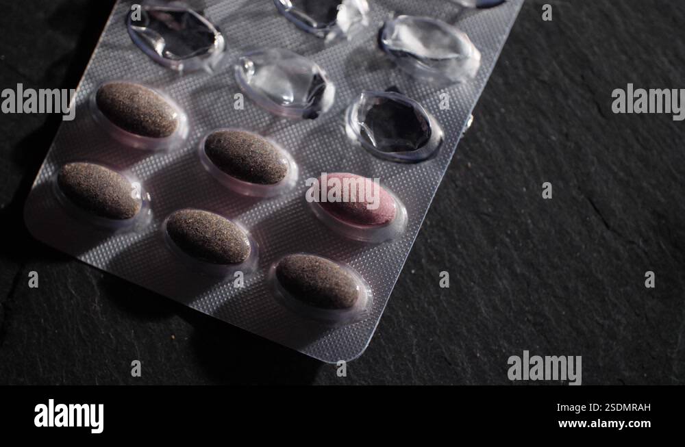 4K Close up of medical pills in an opened package Stock Video Footage ...