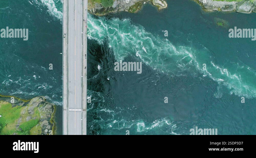 Top view of whirlpools and currents in worlds largest maelstrom Stock ...