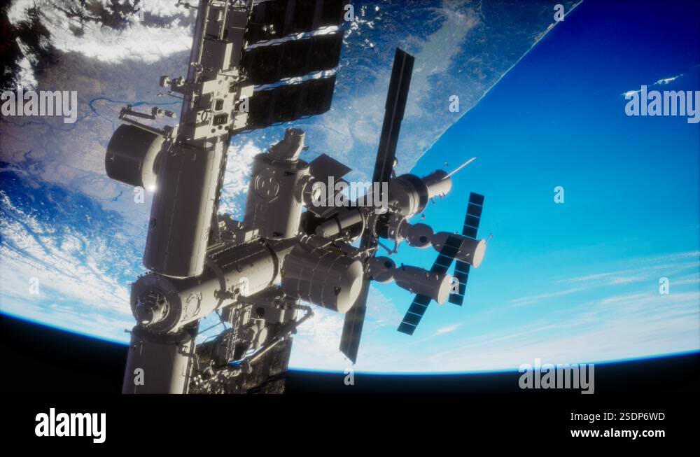 8K Earth and outer space station iss Stock Video Footage - Alamy