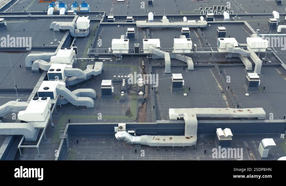 Ventilation and air conditioning systems installed on the rooftop ...