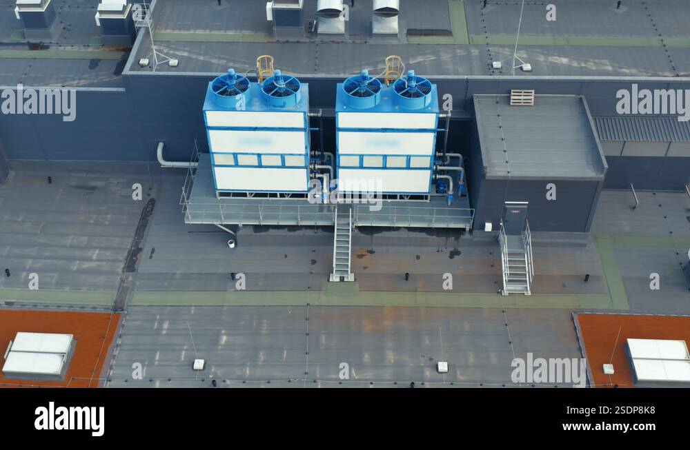 Ventilation and air conditioning systems installed on the rooftop ...