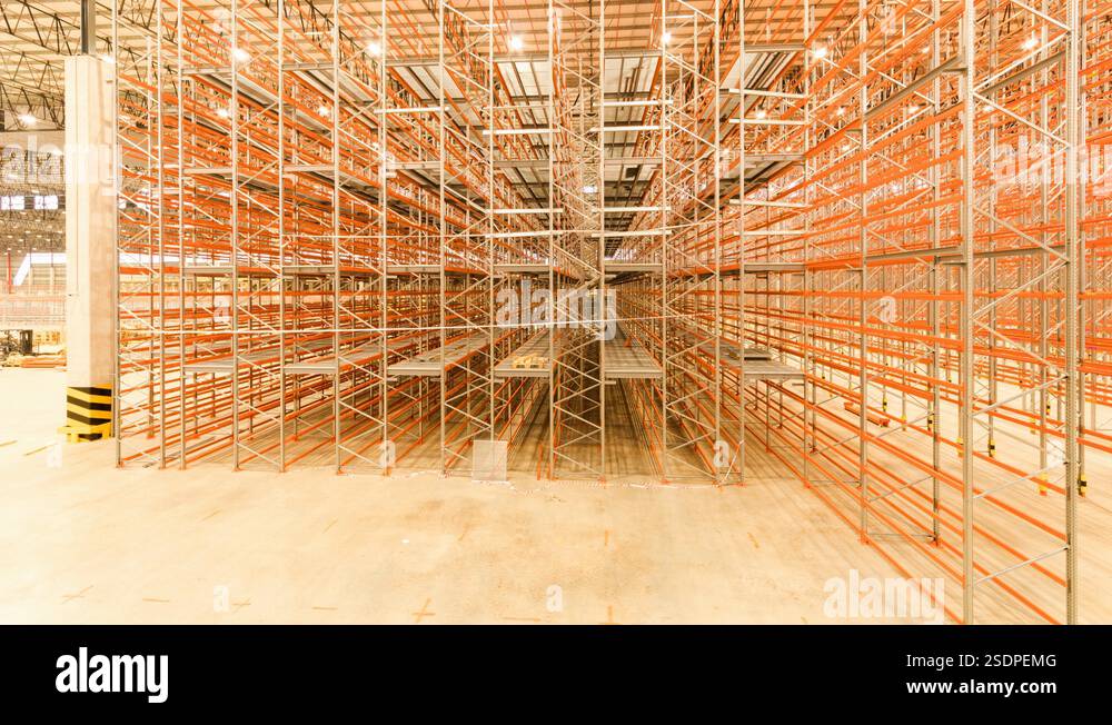 Construction timelapse of racks and shelves installed Stock Video ...
