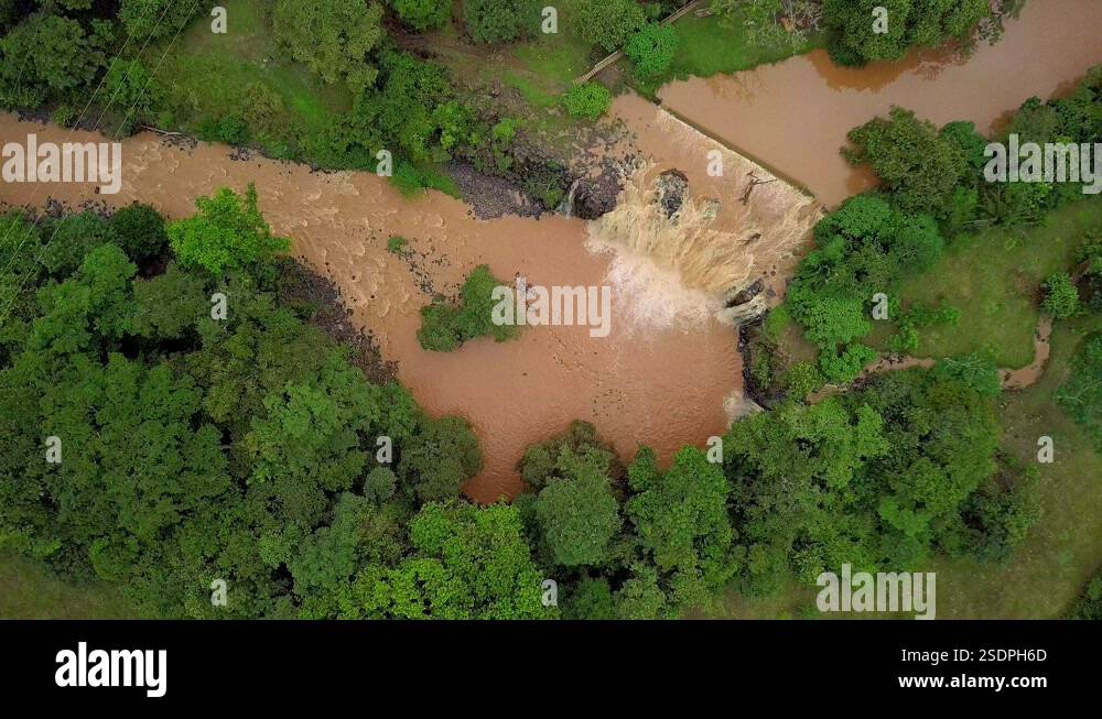 Muddy Water Chorro de la Chorrera Waterfall in Flood Season in Panama ...