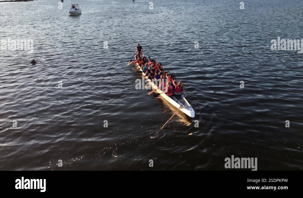 The motion of women rowing teams practicing at Rocky point park Stock ...