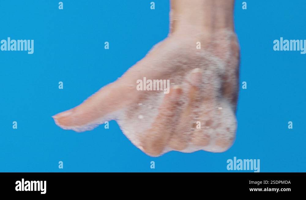 Soapy young woman's hand making the sign that everything is fine Stock ...