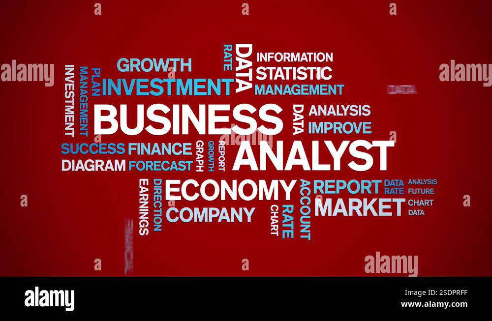 4k Business Analyst Animated Tag Word Cloud,Text Animation seamless ...