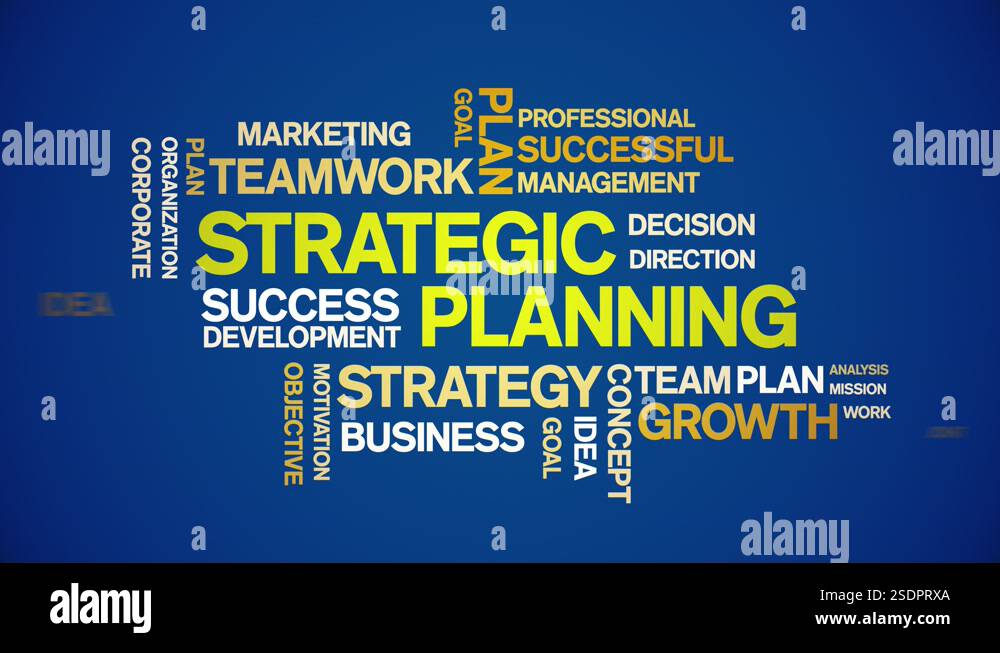 4k Strategic Planning Animated Tag Word Cloud,Text Animation seamless ...