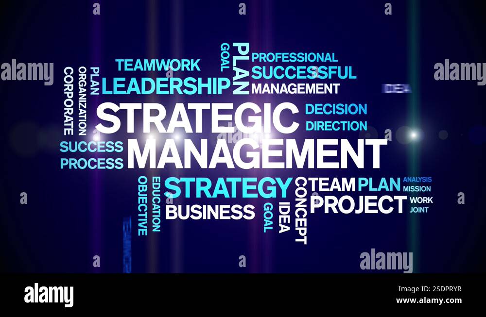 4k Strategic Management Animated Tag Word Cloud,Text Animation seamless ...