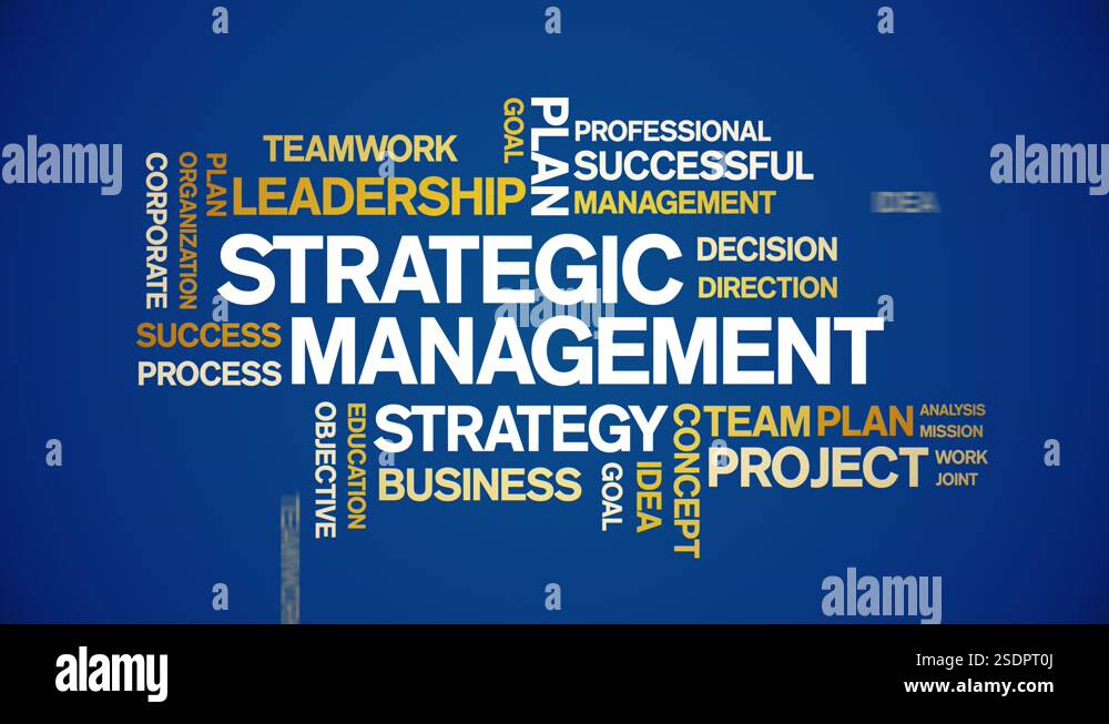 4k Strategic Management Animated Tag Word Cloud,Text Animation seamless ...