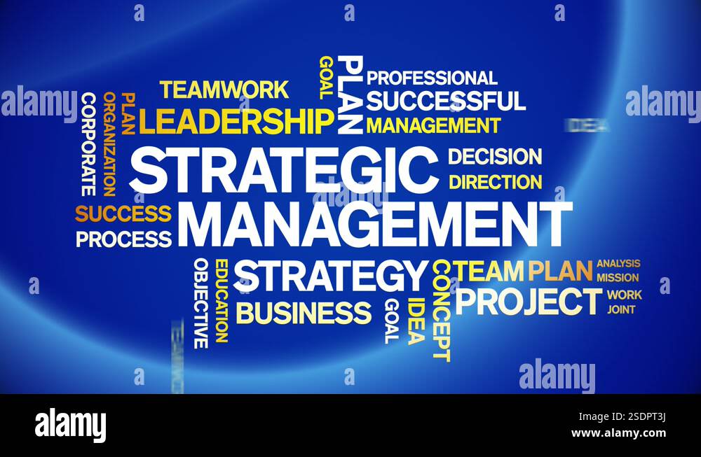 4k Strategic Management Animated Tag Word Cloud,Text Animation seamless ...