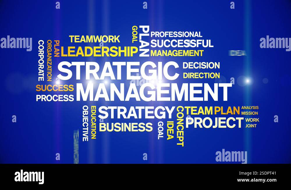 4k Strategic Management Animated Tag Word Cloud,Text Animation seamless ...