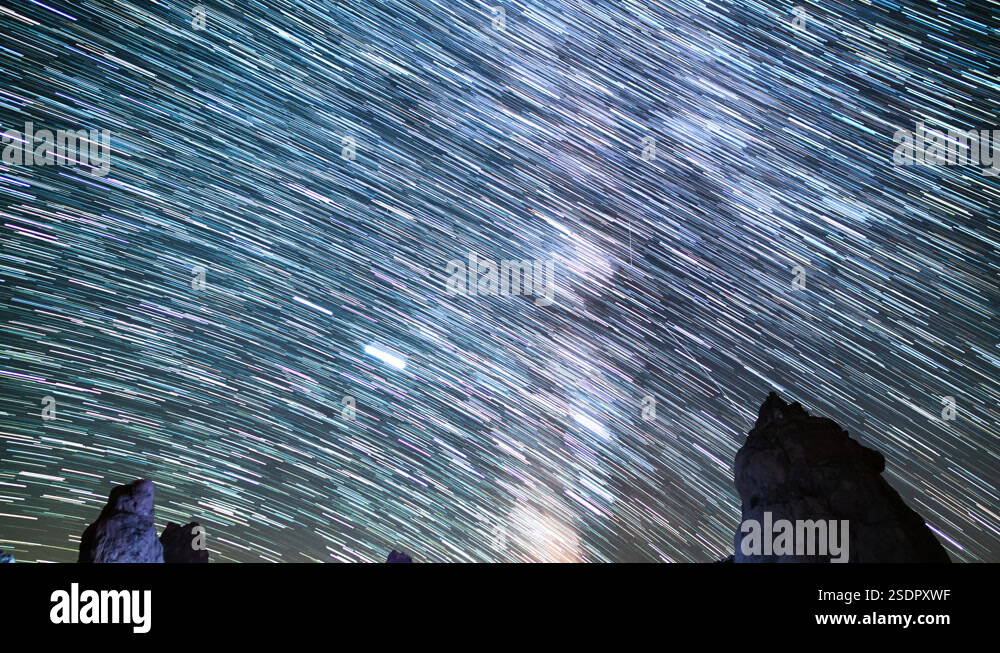 Startrails Perseid Meteor Shower Milky Way Galaxy Trona Pinnacles ...