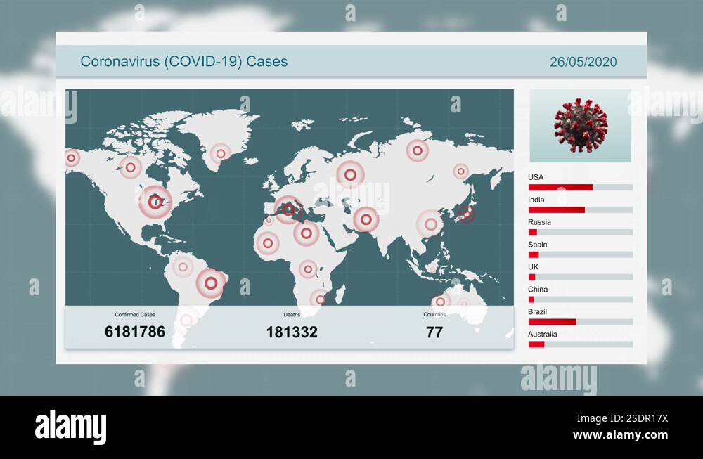 Animated map of the spread of COVID-19, infection case data in ...