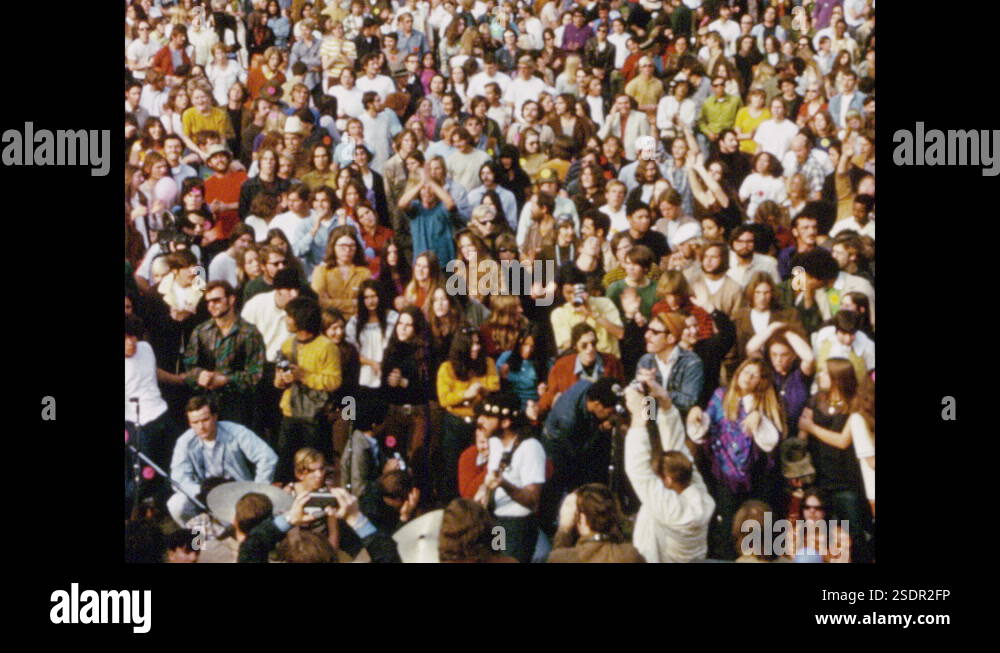 1970s: Rock band performs before crowd in Griffith Park, Los Angeles ...