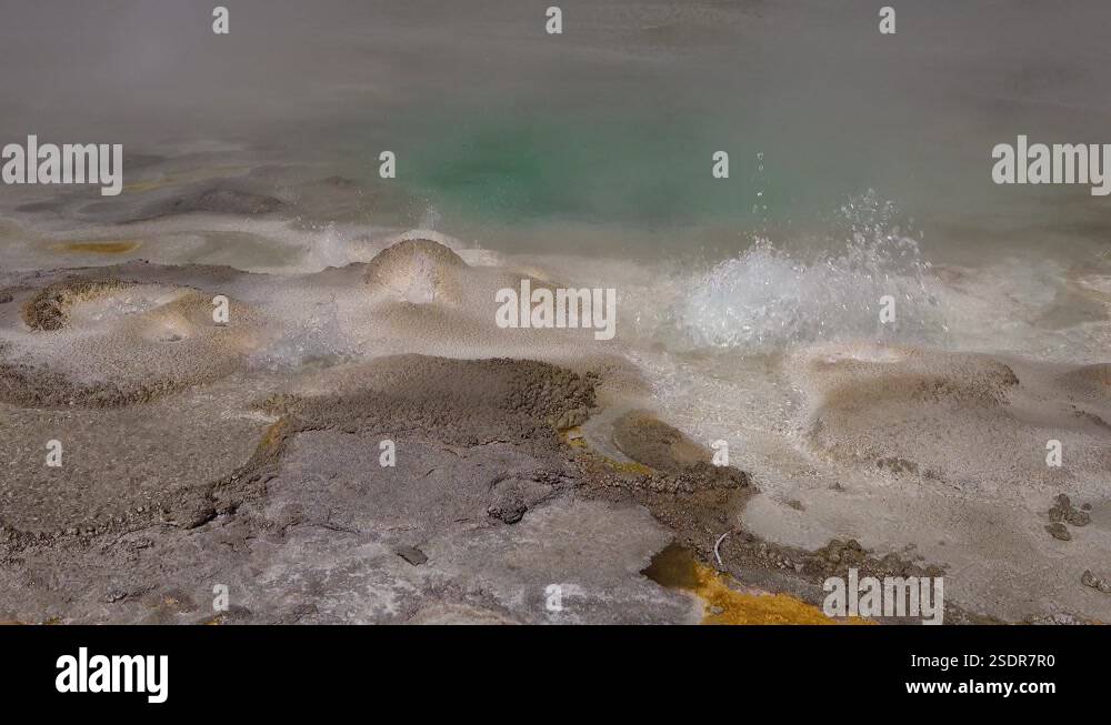 Boiling water bubbler Geyser. Active geyser with major eruptions ...