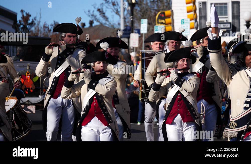 Snare Drum Marching Band dressed as colonial Navy in Red and White ...