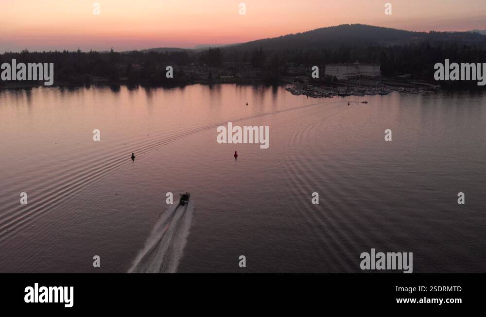 Aerial sunset footage of Sooke on Vancouver Island. 4K 24FPS Stock ...