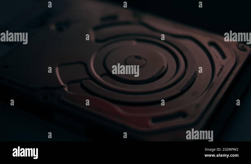 Hard disk drive close up stock footage. Showing the underside of an HDD ...