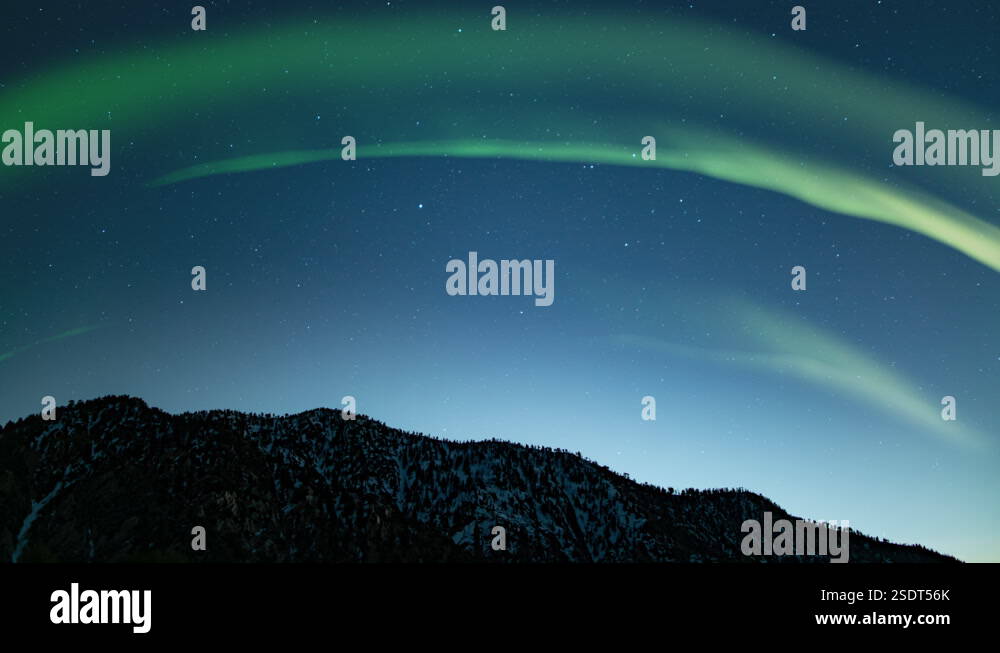 Aurora Arch Above Alpine Mountain Ridges Loop Stock Video Footage - Alamy