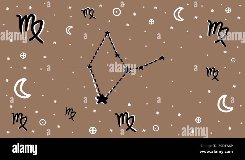 Stop motion hand drawn animation of Virgo zodiac sign symbol and Stock ...
