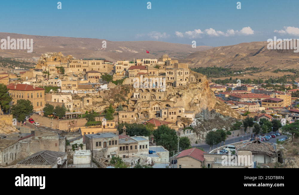 Urgup Town aerial view from Temenni Hill in Cappadocia Region of Turkey ...