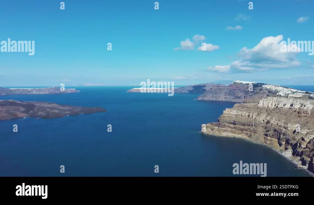 4k Aerial drone view of Santorini Caldera and volcano Stock Video Footage - Alamy
