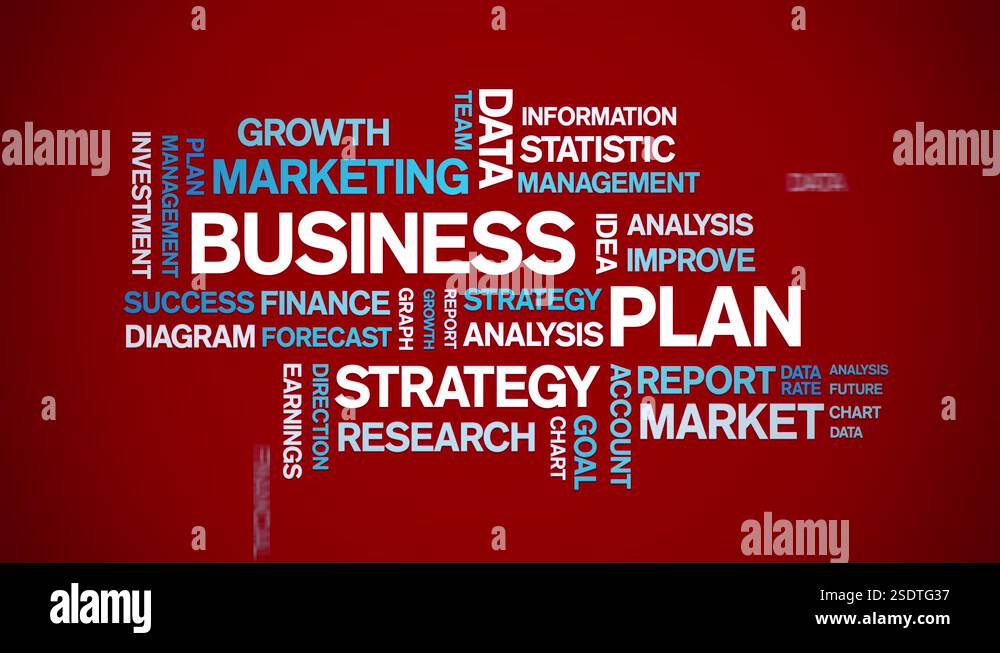4k Business Plan Animated Tag Word Cloud,Text Animation design seamless ...