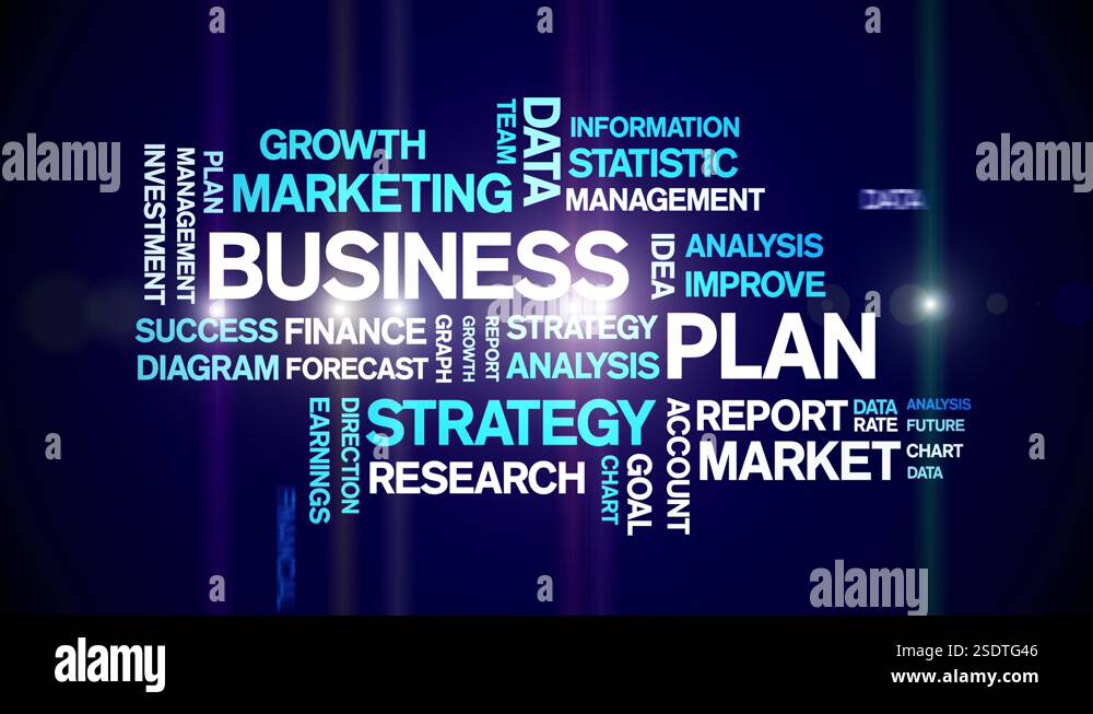4k Business Plan Animated Tag Word Cloud,Text Animation design seamless ...