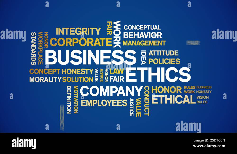 4k Business Ethics Animated Tag Word Cloud,Text Animation design ...