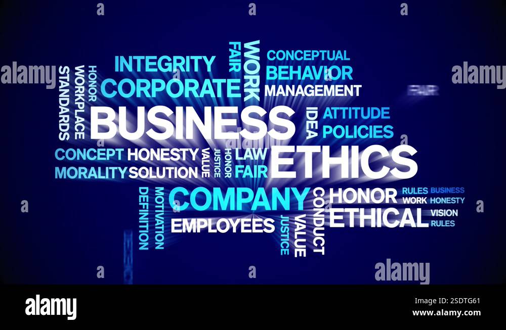 4k Business Ethics Animated Tag Word Cloud,Text Animation design ...