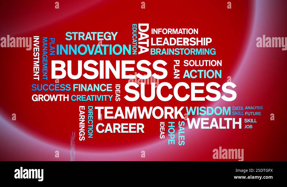 4k Business Success Animated Tag Word Cloud,Text Animation design seamless loop Stock Video ...