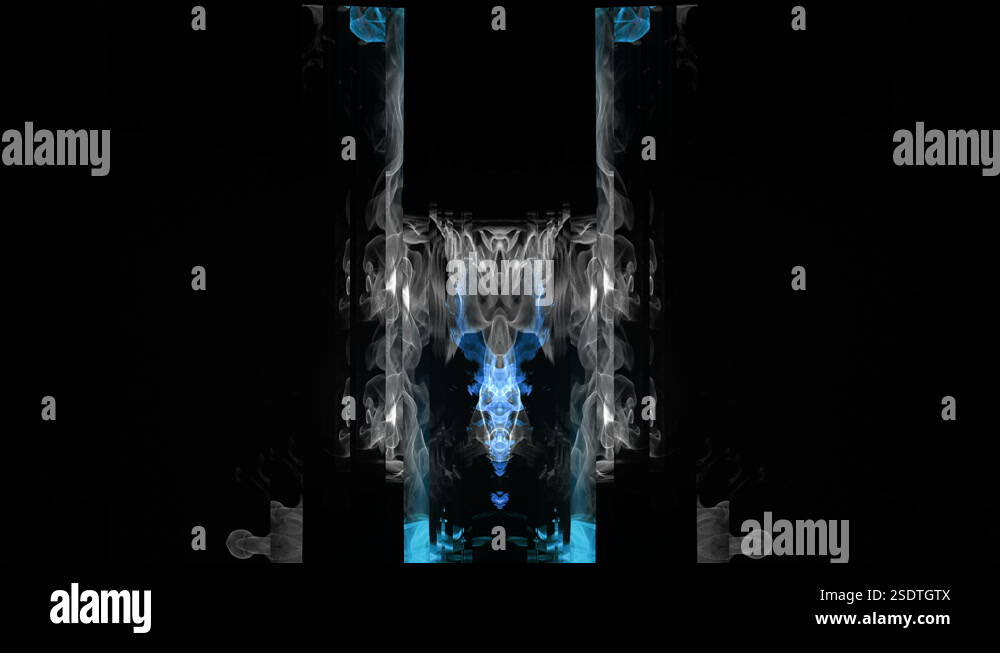Blue Ice Fire Gate Wings Lighter Flame Video Art VJ Loop Stock Video ...