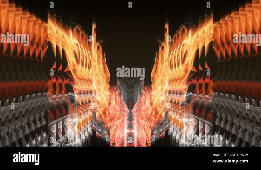 Eternal Gate Fire of King - flame motion background wings Video Art VJ ...