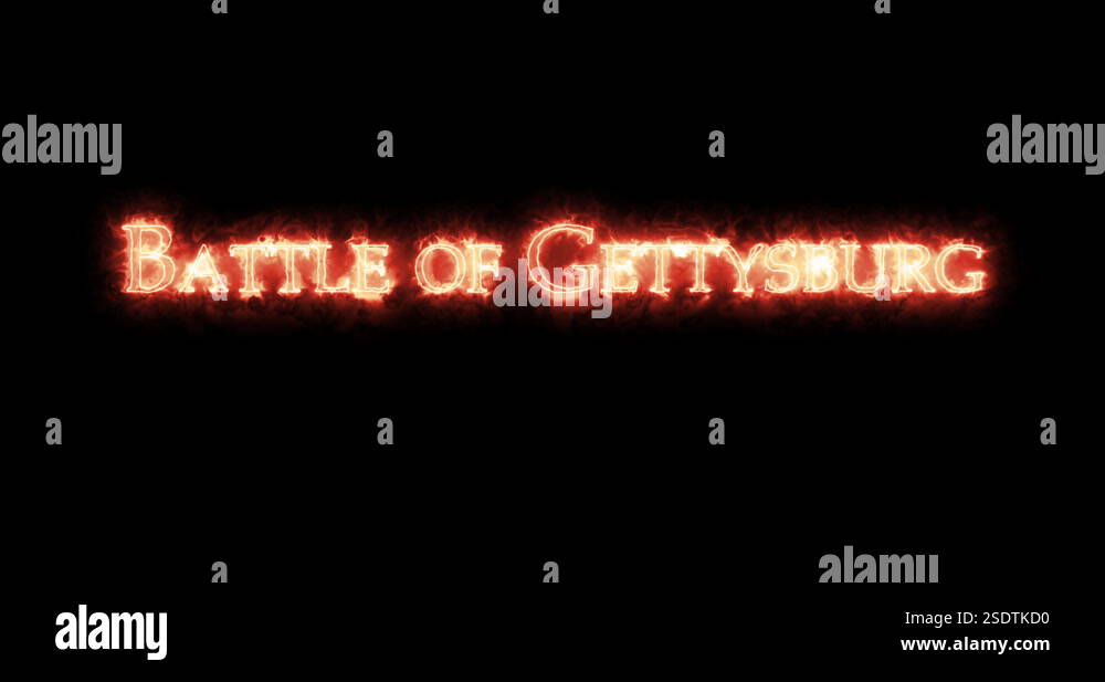 Battle of Gettysburg written with fire. Loop Stock Video Footage - Alamy