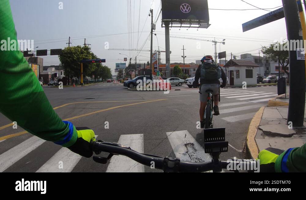 pov entering the Alameda el Corregidor avenue bike path in La Molina ...