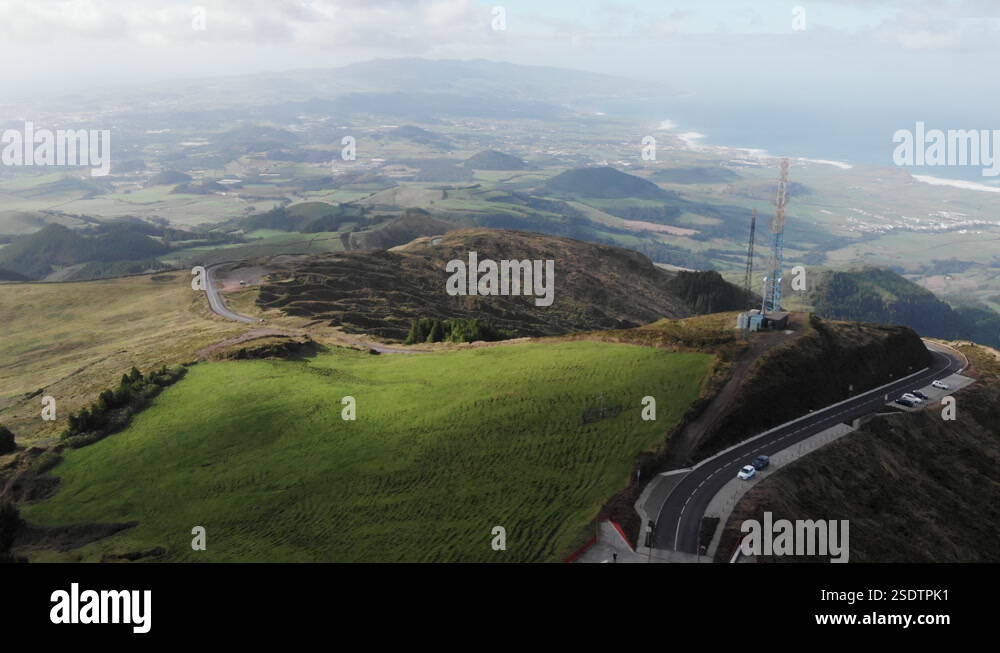 Breathtaking aerial view of touristic Azores island Portugal Stock ...