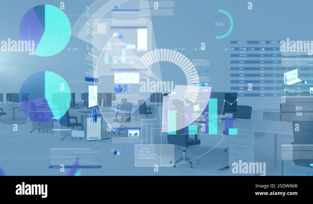 Digital animation of digital interface with statistical data processing ...